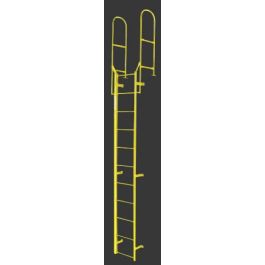 Fixed Steel Ladder With Walk Thru Rail